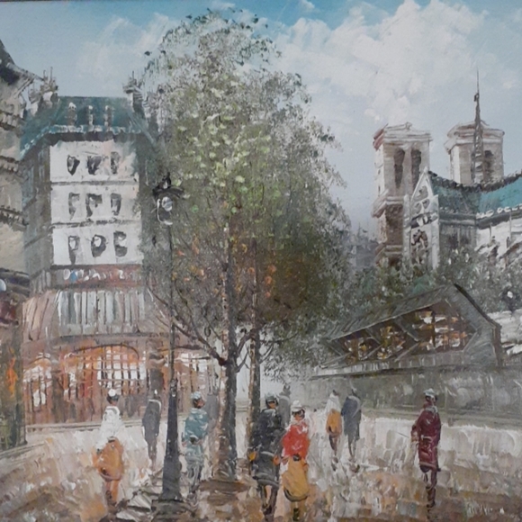 Wall Decor | Parisian Street Style Oil On Canvas Signed Burney | Poshmark